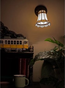 Nástěnná lampa Tiffany s bílým stínidlem BrownLine - 17*12*23 cm E14/max 1*40W