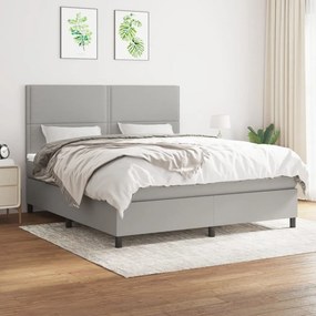 Box spring postel s matrací světle šedá 180 x 200 cm textil 3141713