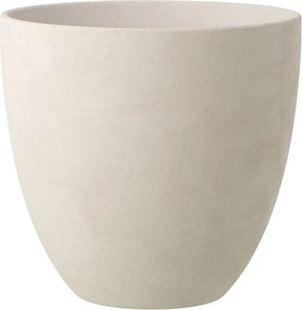 Bílý antik keramický obal na květináč Larigge XL - Ø 36*34 cm