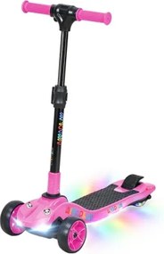 AIYAPLAY elektrická koloběžka pro děti od 6 let, skládací, 3 kola, start pomocí tlačítka, maximální rychlost 8 km/h, 64 x 29 x 83 cm, růžová