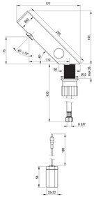 Deante BQR_P29R - Bezdot. umyvadlová baterie s regulací SENSE 4xAA leštěná ocel