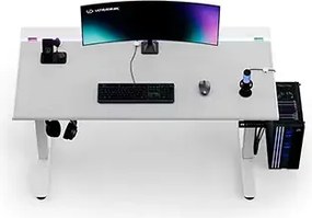 ULTRADESK Vortex bílá / Herní stůl / 140,5 x 70 cm / 72-122 cm / nasta