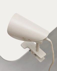 Světle šedá kovová stolní lampa s klipem (výška 16 cm) Jula – Kave Home