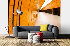 DIMEX | Samolepicí vliesová fototapeta na zeď Koridor metra MA-5-2810 | 375 x 250 cm | béžová, oranžová