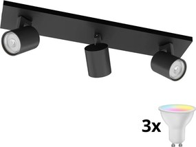 Philips - LED RGBW Stmívatelné bodové svítidlo RUNNER 3xGU10/6,5W/230V černá