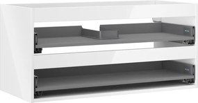 Mexen Box-A, závěsná skříňka 100 cm, 2 zásuvky, bílá lesklá, 91AX0-1000-470-2-00