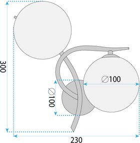 Toolight Nástěnné moderní osvětlení G132-2W zlaté