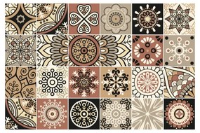 Sada 24 nástěnných samolepek Ambiance Wall Stickers Tiles Piura, 15 x 15 cm