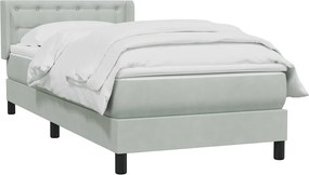 Box Spring Postel s matrací Světle šedá 90x220 cm Samet 3318477