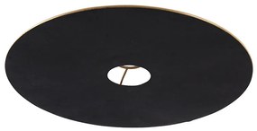 Velurové ploché stínidlo černé se zlatem 45 cm