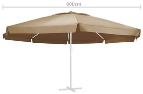 vidaXL Marketos Náhradní potah na zahradní slunečník taupe 610 cm