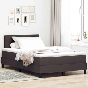 Postel s boxspringem s čelo Tmavě hnědá 120 x 200 cm textil 3338681
