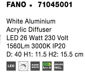 LED stropní svítidlo Fano 40 bílé