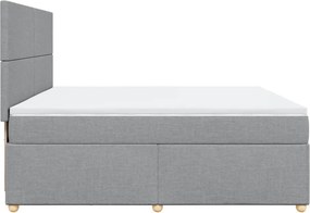 Box spring postel s matrací světle šedá 200 x 200 cm textil 3293680