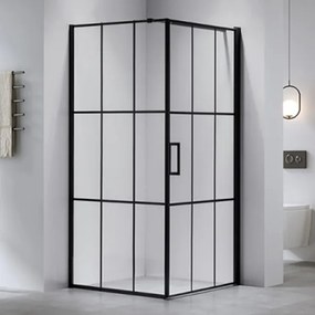 BPS-koupelny Čtvercový sprchový kout HYD-SK13B 90x90 černá/transparent - bez vaničky