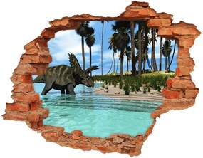 Wallmuralia Díra 3D fototapeta na stěnu Dinozaury 90x70 cm