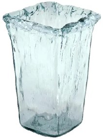 San Miguel VIDRIOS SAN MIGUEL !RECYCLED GLASS! Váza z recyklovaného skla "PANDORA "AUTHENTIC", průhledná , 13 x 22 cm