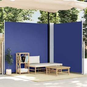 Zatahovací boční markýza modrá 220 x 600 cm 318016