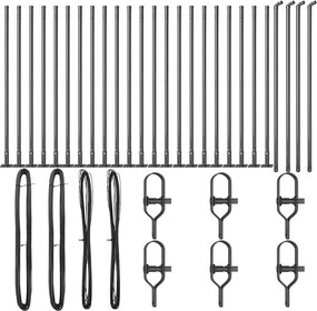 Plotový sloupek s betonovým základem 26 ks Šedá 3350235