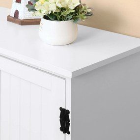 HOMCOM Vysoký kredenc do kuchyně se 4 dveřmi a nastavitelnými policemi pro obývací pokoj a koupelnu 60x30x123 cm Bílý