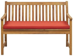 Zahradní lavice 120 cm s polštářem červeným VIVARA Beliani