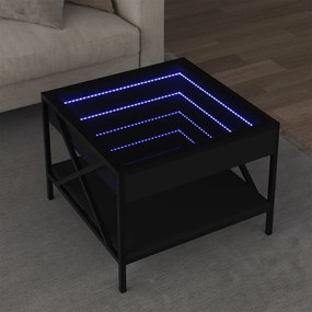Konferenční stolek s Infinity LED černý 50 x 50 x 38 cm