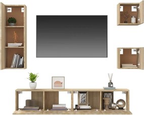 5dílný set TV skříněk dub sonoma kompozitní dřevo 3114440