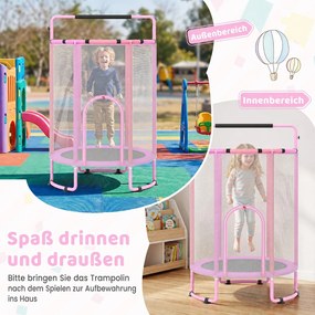 Costway 6 v 1 Dětská trampolína s ochrannou sítí a žárově pozinkovaným – fialová