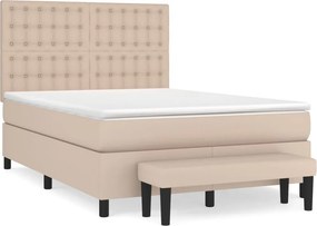 Box spring postel s matrací cappuccino 140x190 cm umělá kůže 3137664