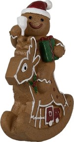 Vánoční dekorace Perníček na houpacím jelínkovi Gingerbread - 11*5*12 cm