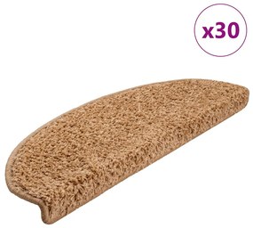 Schodové rohože 30 ks 65 x 21 x 4 cm béžové, půlkulaté, velké 3365814