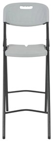Skládací barové židle 2 ks HDPE a ocel bílé - Default Title