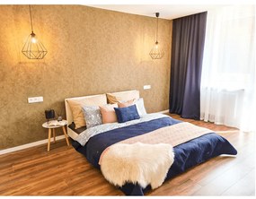 Manželská postel 180x200 cm s lamelovým roštem bílá ekokůže TK3018