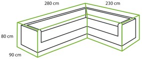 Obal na sedací soupravu ve tvaru L, pravá, Winza 280x230x90/80cm