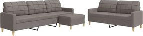 3dílná sedací souprava s podnožkou taupe textil 3278334