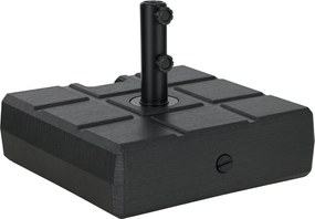 Outsunny Obdélníkový Stojan na Slunečník S Plněním 30 kg Vody a 40 kg Písku pro Tyč Parasolu Ø32/38/48 mm, Zahrada na Terase 49x49x36,5 cm Černá | Aos