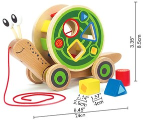 Tahačka šnek s vkládacími geometrickými tvary