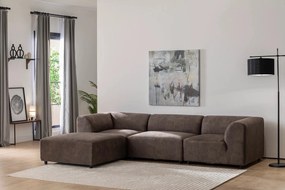 Hanah Home Rohová pohovka ALPHA hnědá levá