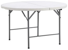 TENTino Skládací stůl průměr 122 cm PŮLENÝ, bílý, STL122PK