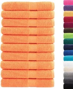 Premium ručníky SOLUND 10 ks oranžové 100x200 cm 600 g/m² 137391