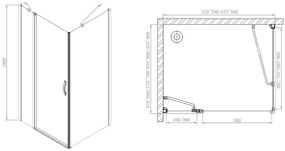 Gelco ONE sprchové dveře s pevnou částí 900 mm, čiré sklo GO4890 GO4890