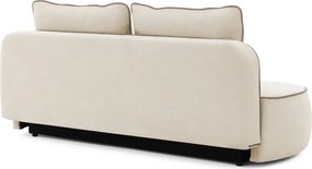 Béžová/taupe sametová rozkládací/s úložným prostorem pohovka 210 cm Saga – Ropez