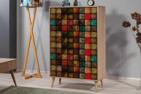 Designová víceúčelová skříň Vallissa 127 cm vzor dub