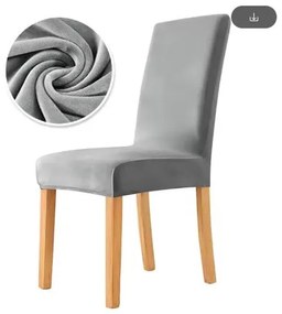 Sametové jednobarevné potahy na židle Varianta: Velvet-Grey