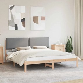 Rám postele s čalouněným čelem Světle šedá 200 x 200 cm 3405557