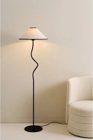 Bílá/černá látková stmívatelná stojací lampa (výška 148 cm) Juliet – Jotex