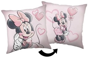 Mikroplyšový polštářek Minnie Pink heart 02 Polyester, 1x35/35 cm
