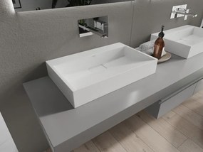 Mexen Ava, umyvadlo na desku z konglomerátu 60 x 38 cm, bílá, 23016000