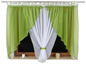 F.Tvoje  Hotová voálová záclona se dvěma úkosy Nora 150x400cm Barva: Zelená, Rozměr: 400x150cm