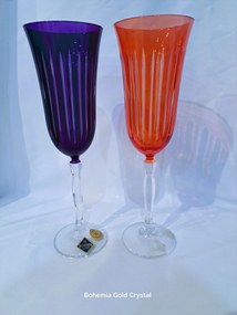 Barevné sklenice na šampaňské 180 ml, 2 ks - Vzor 5